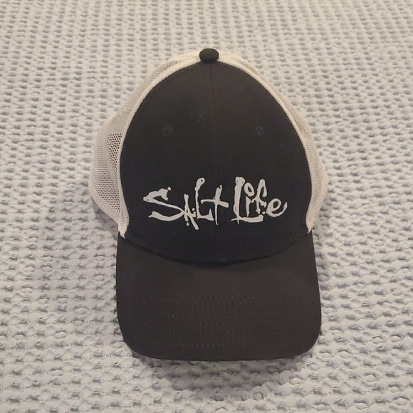 Salt Life | Accessories | Salt Life Black And White Mesh Hat | Poshmark